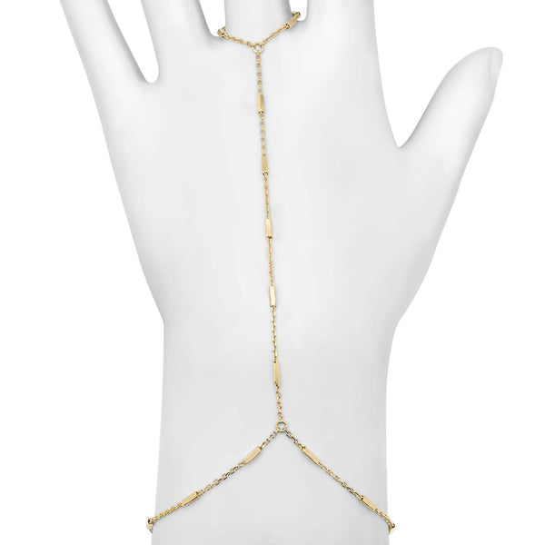 14k Gold Bar Chain Hand Chain – rubystella-jewelry